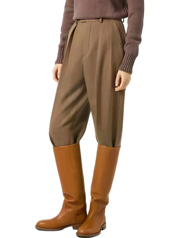 Loro Piana Rodger Pleated Wool Trousers - Brown