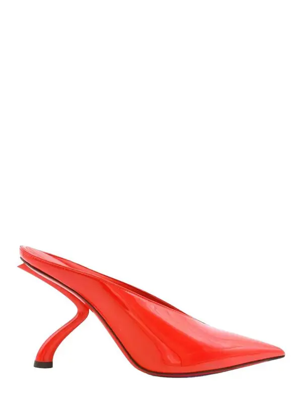 FERRAGAMO Itaca Sculpted Leather Mules - Red