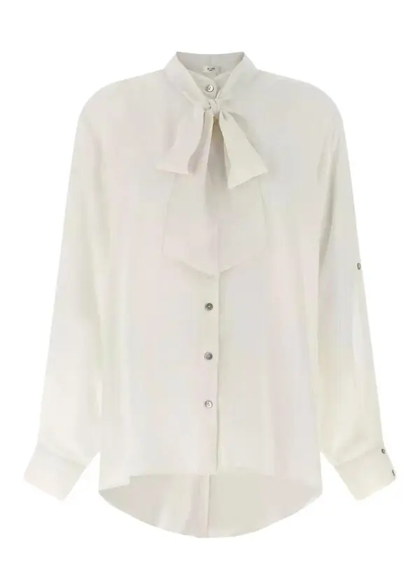 DI.LA3 PARI' Lavallière Collar Shirt - Neutrals