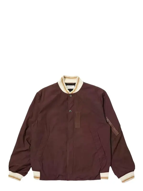 Universal Works Striped Trim Bomber Jacket - Brown