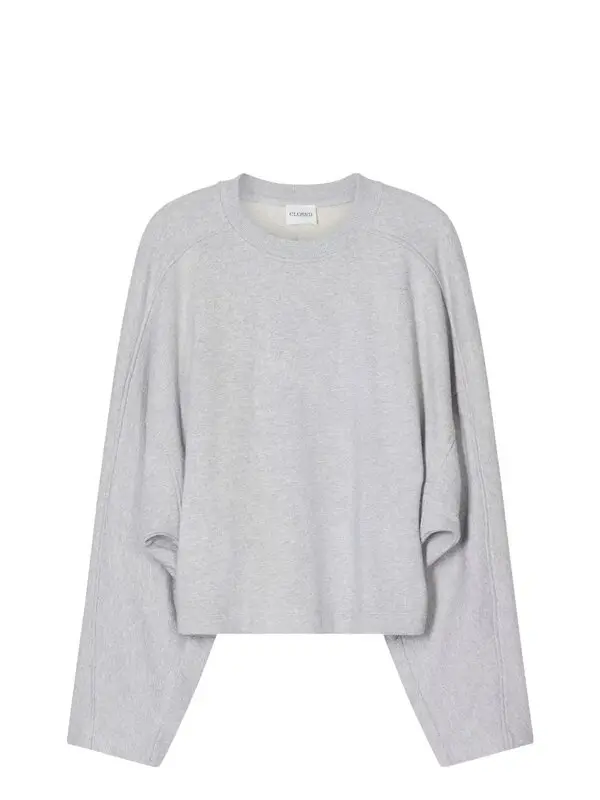 Closed Sweatshirt With Gathered Detail - Grey