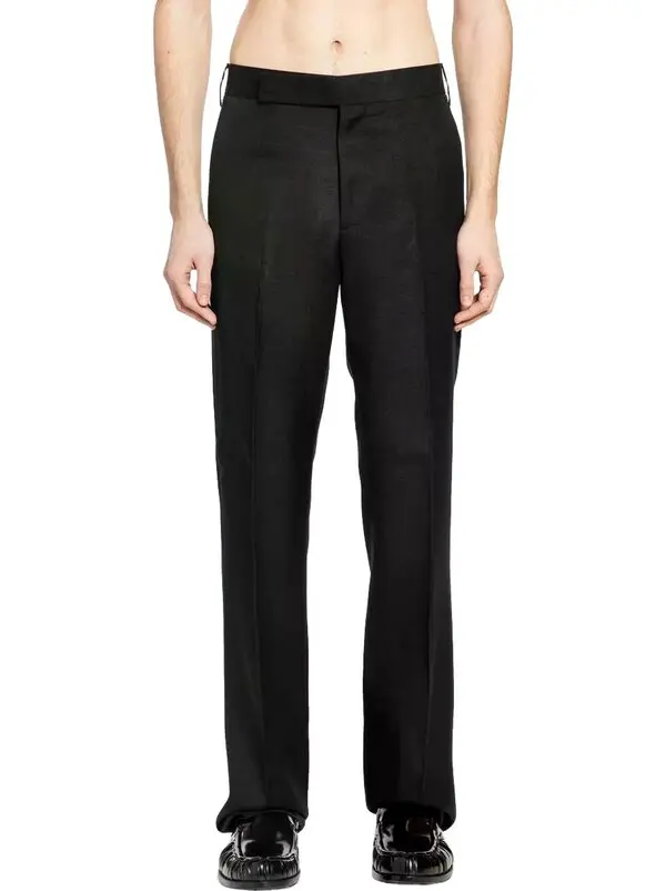 LARDINI Pressed-crease Trousers - Black