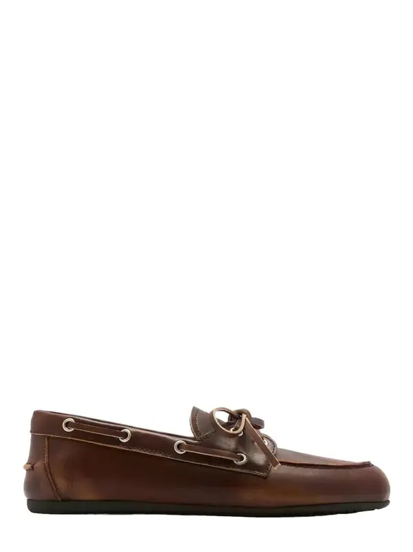 Miu Miu Lace-up Boat Shoes - Brown
