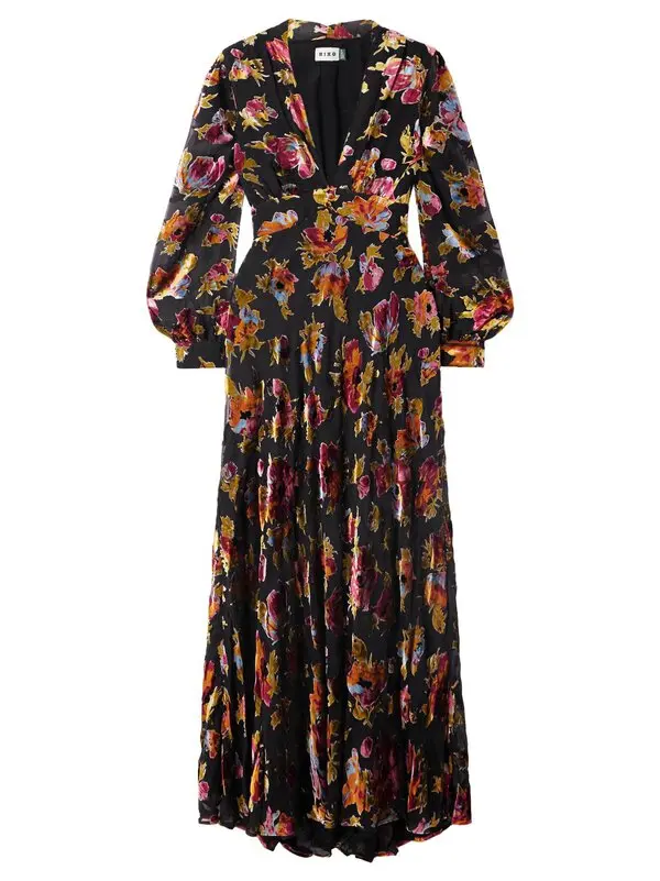 Rixo Emory Floral-print Devoré-velvet Maxi Dress - Multi