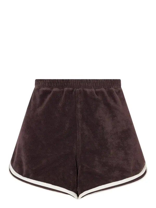Staud Rove Cotton-blend Terry Shorts - Brown