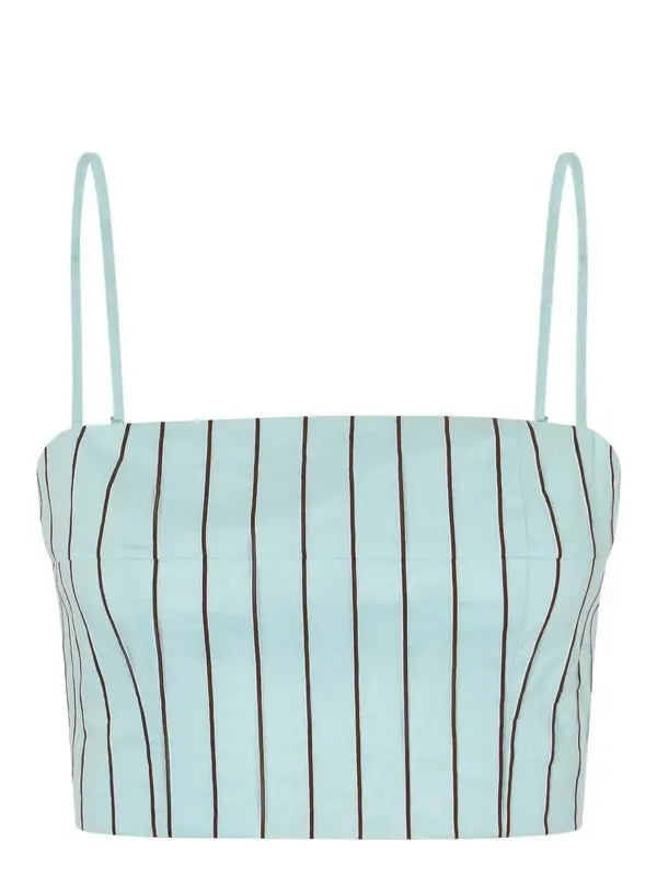 Staud Federico Cropped Top - Blue