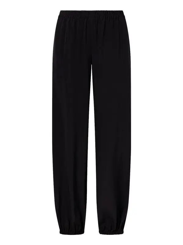 NILI LOTAN Parisa Silk Tapered Pants - Black