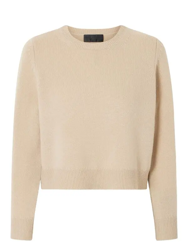 NILI LOTAN Venus Cropped Cashmere Sweater - Brown
