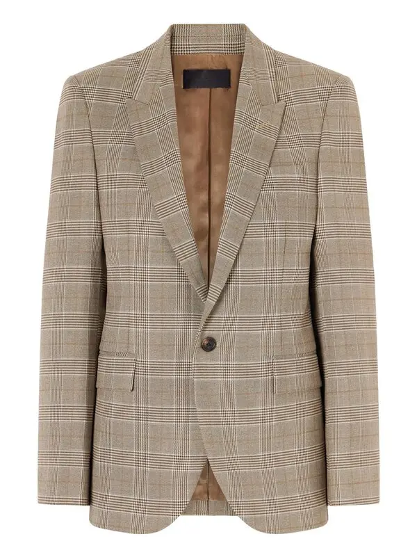 NILI LOTAN Anabel Prince Of Wales Checked Twill Blazer - Neutrals