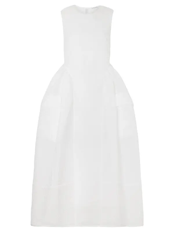 Cecilie Bahnsen Duana Lace-trimmed Cloqué Dress - White