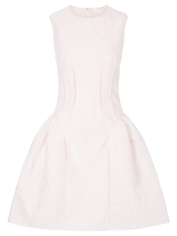 Cecilie Bahnsen Claudie Gathered Paneled Cloqué Midi Dress - Pink