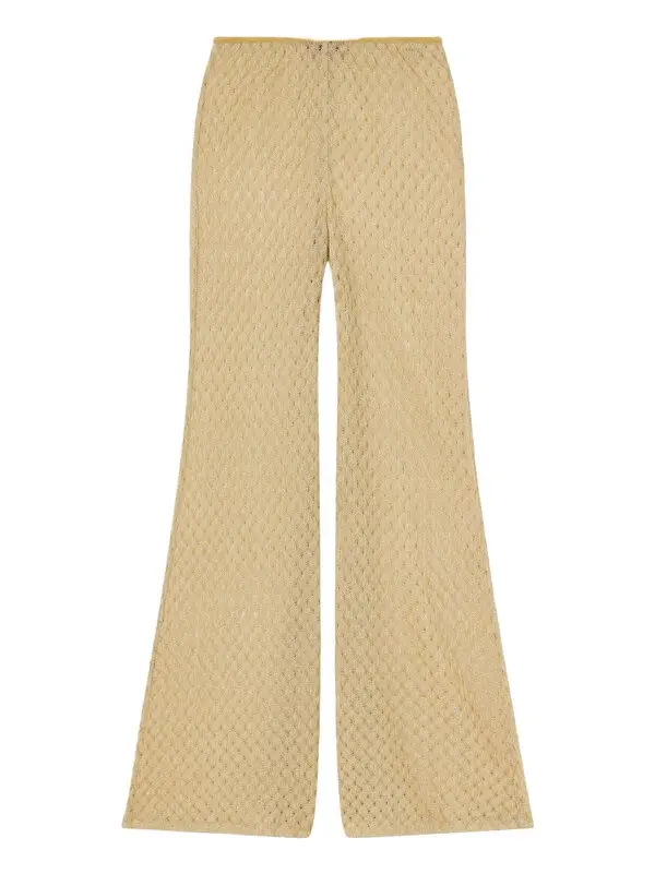 Missoni Metallic Crochet-knit Flared Pants - Gold