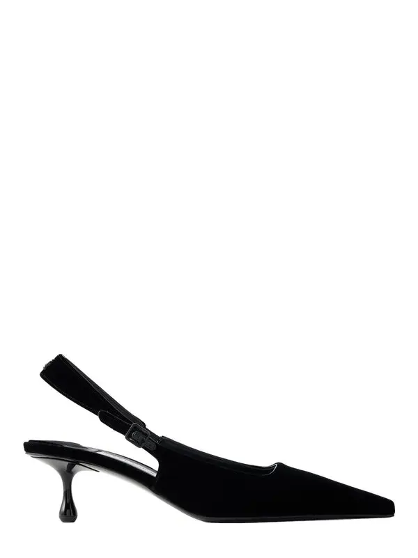 JIMMY CHOO Amel 50 Velvet Slingback Pumps - Black