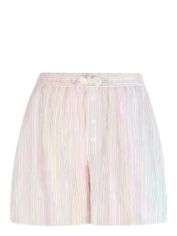 ROBERTO COLLINA Striped Buttoned Shorts - Pink