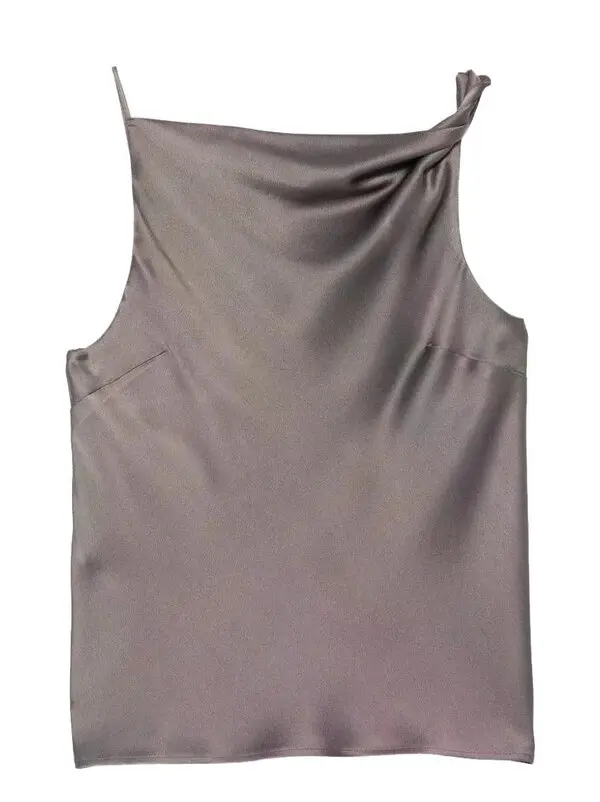 ALYSI Gathered Satin Top - Grey