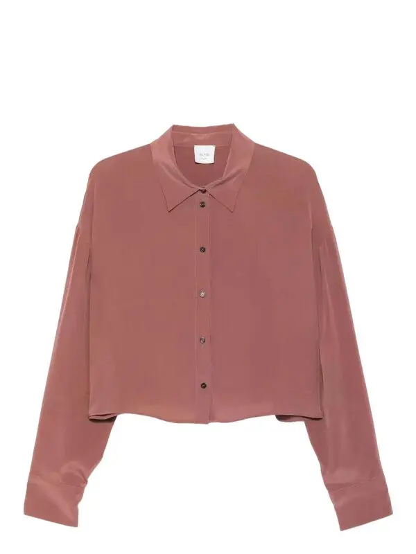 ALYSI Long-sleeve Cropped Shirt - Brown