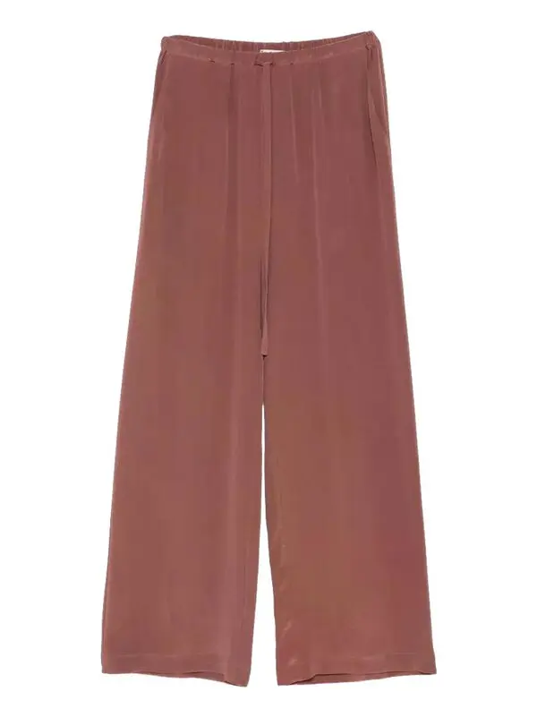 ALYSI Drawstring Wide Leg Trousers - Brown