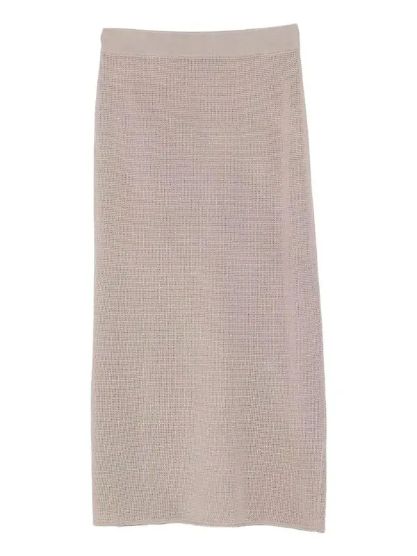 ALYSI Perforated Midi Skirt - Grey