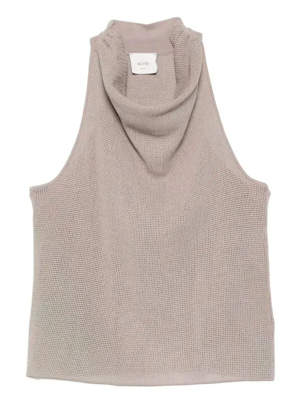 ALYSI Cowl-neck Knit Top - Grey