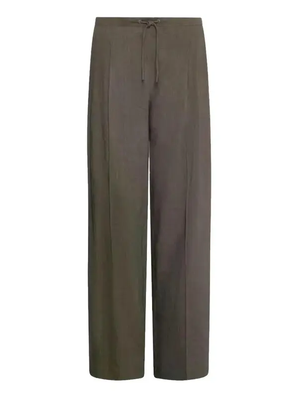 Marella Drawstring Wide Leg Trousers - Brown