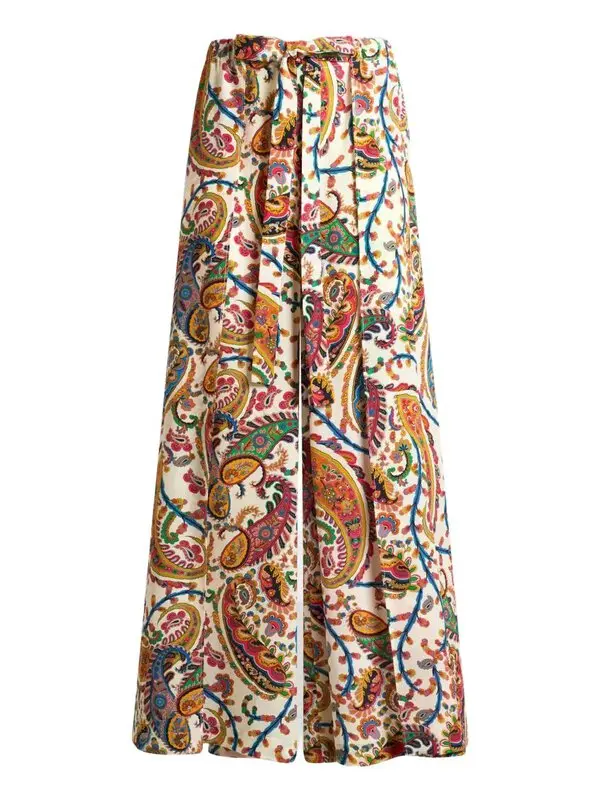 Etro Floral Paisley-motif Palazzo Trousers - Neutrals