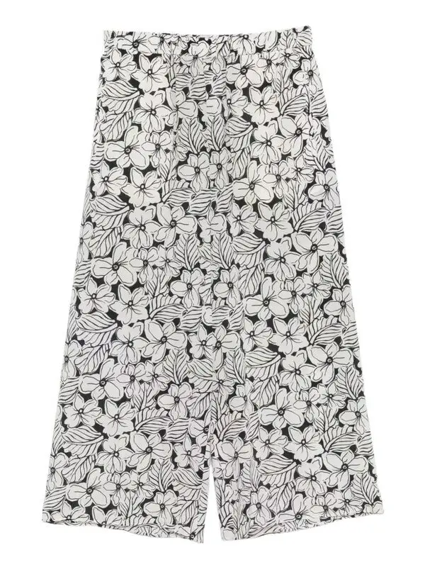 Max Mara Floral-pattern Trousers - White