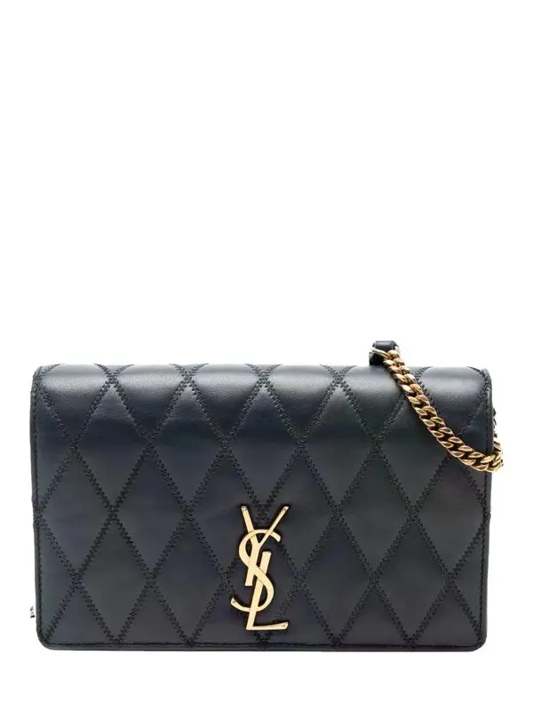 Saint Laurent 2019 Diamond Quilted Lambskin Angie Chain Bag - Black