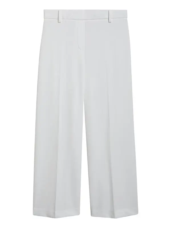 Anne Klein Wide Leg Crop Pants - Crisp White