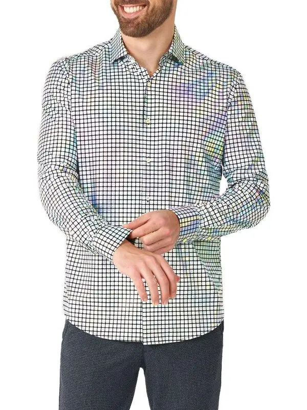 Opposuits Discoballer Modern Tailored Fit Button-up Shirt - Black Multi