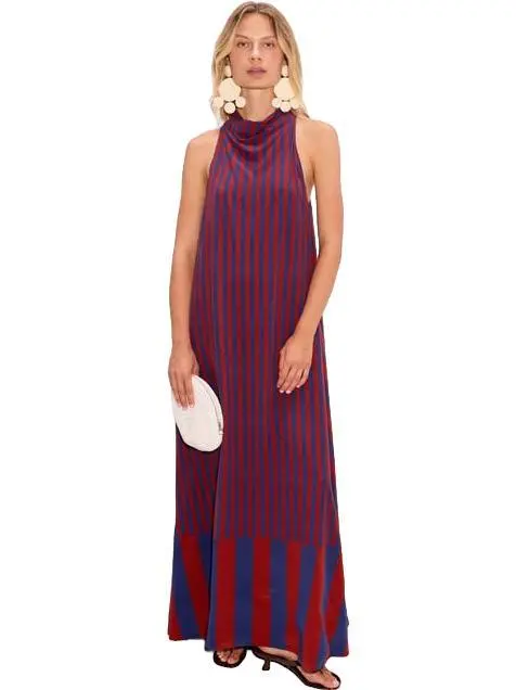 SIMONMILLER Mona Crepe Maxi Dress - Navy/henna