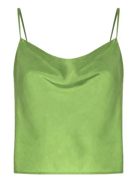 UNTITLED IN MOTION Amman Cowl-neck Crop Tank - Sap Green