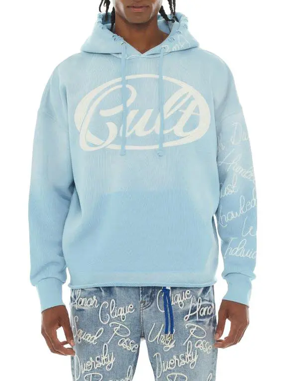 CULT OF INDIVIDUALITY Logo Cotton Hoodie - Blue Glow