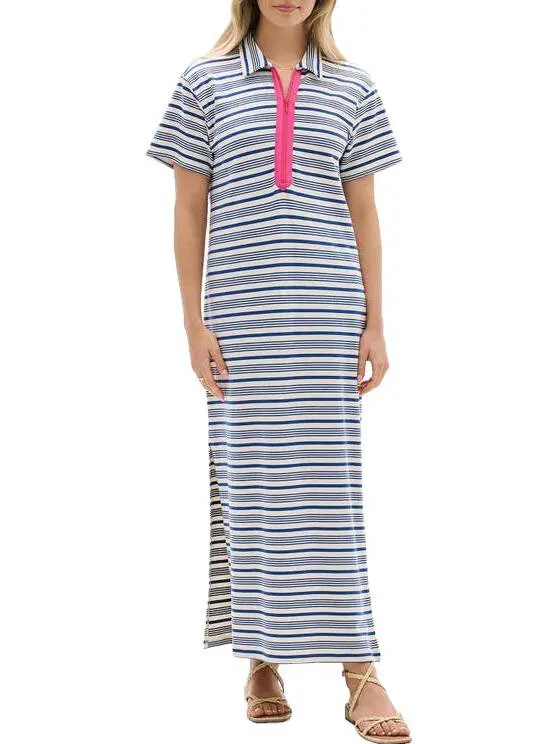 HATLEY Striped Cotton Blend Shirt Dress - Whisper White
