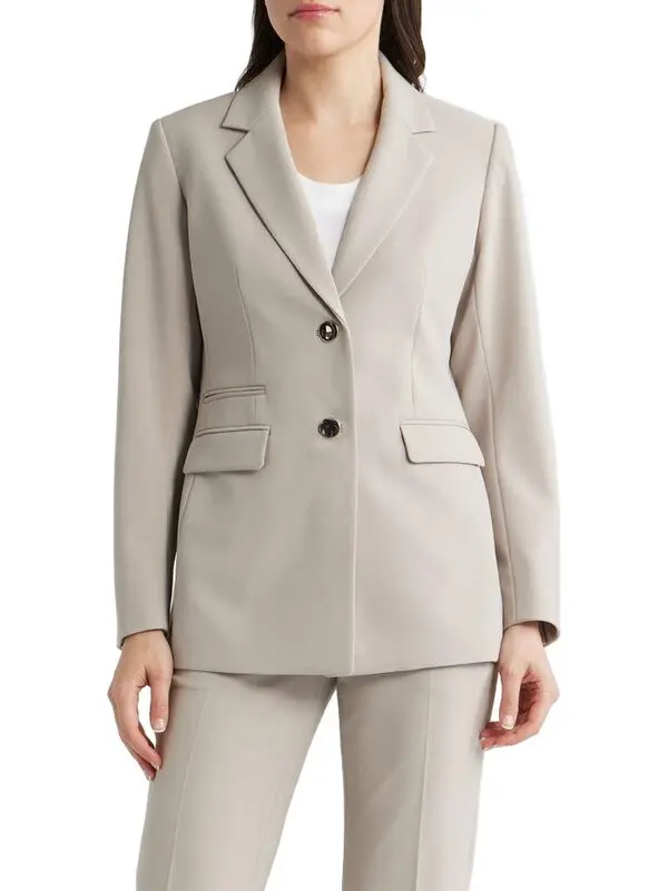Anne Klein Two-button Stretch Blazer - Porcini