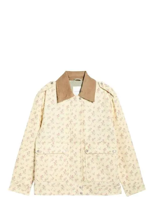 Avec Les Filles Floral Print Chore Coat - Butter Flower