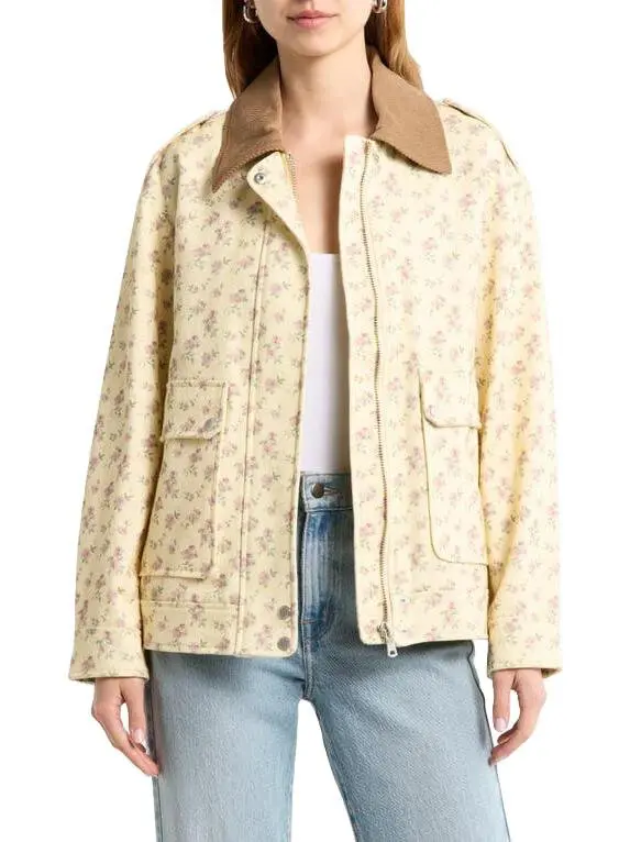 Avec Les Filles Floral Print Chore Coat - Butter Flower