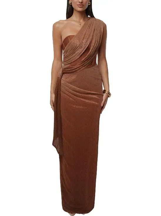 JLUXLABEL Draped Maxi Dress - Gold