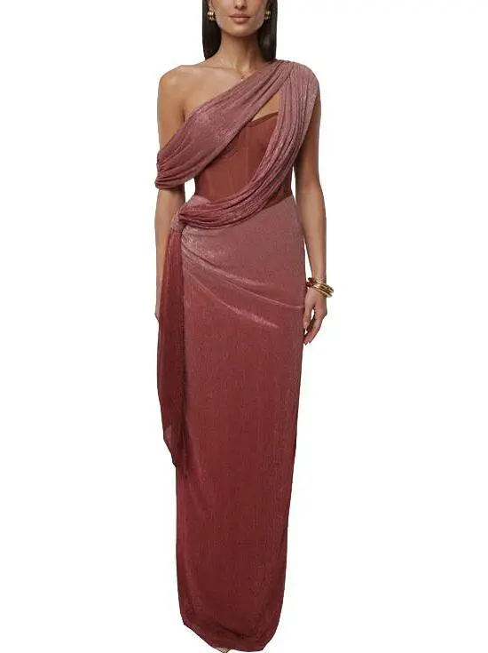 JLUXLABEL Draped Maxi Dress - Red