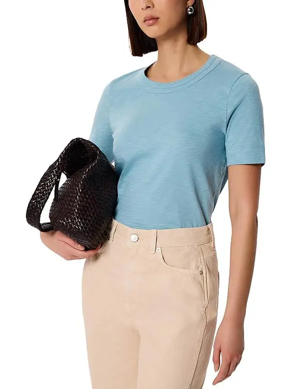 Whistles Rosa Double Trim Tee - Blue