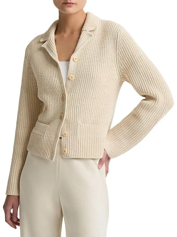 Vince Flap Pocket Collared Cardigan - Ecru