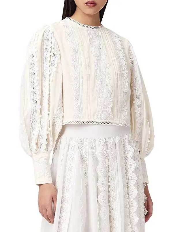 ALLSAINTS Hart Embroidered Top - Optic White