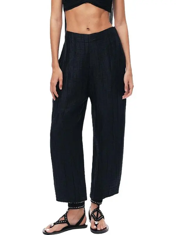 NOCTURNE Relaxed Linen-blend Pants - Black