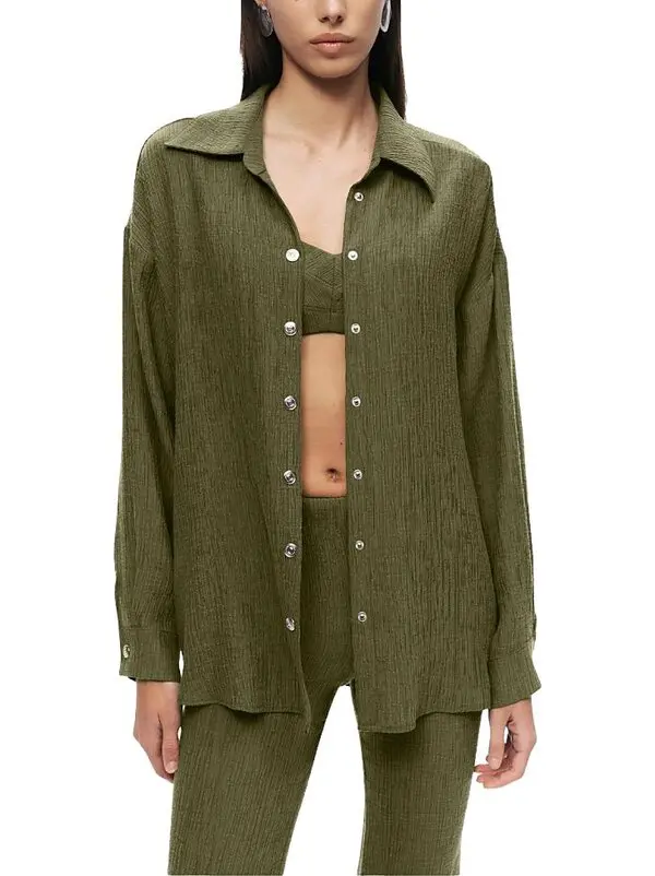 NOCTURNE Relaxed Button-down Shirt - Khaki