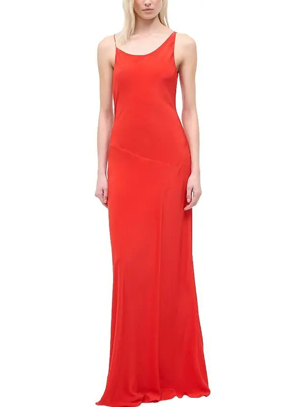 Staud Toluca Silk Dress - Red Rose
