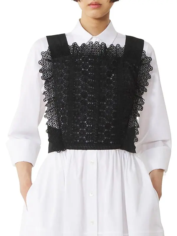 LANVIN Guipure Bib - Black.