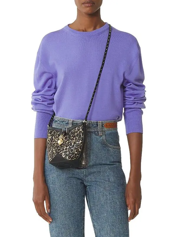LANVIN Wool Sweater With Grosgrain Detail - Lilac.