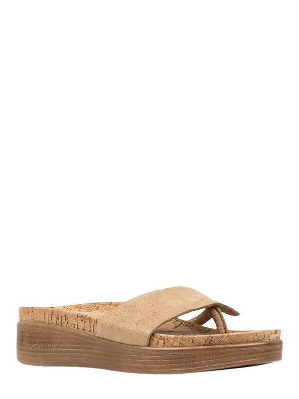 DONALD PLINER Fifi Wedge Sandals - Tobacco