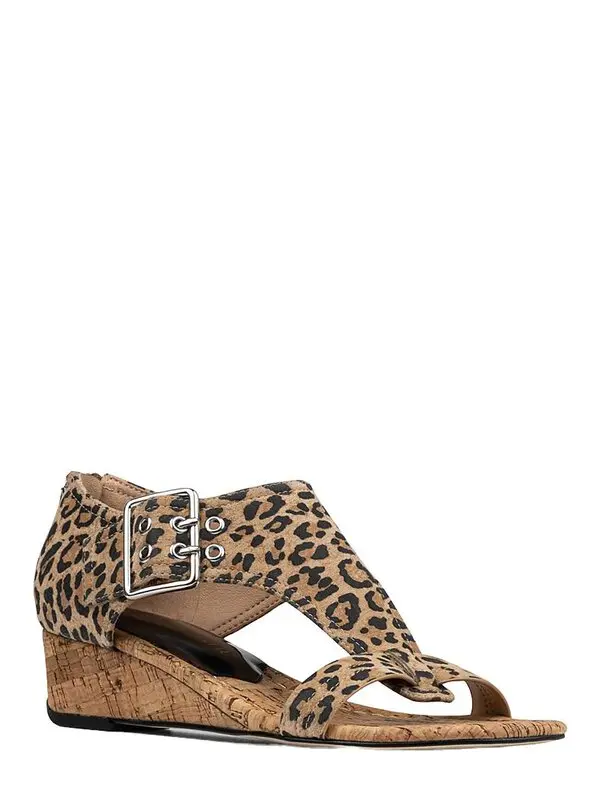 DONALD PLINER Virgina Mid Wedge Sandals - Leopard