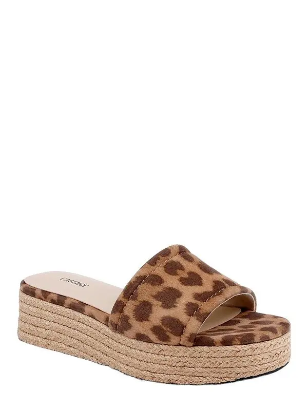 L'Agence Ramani Espadrille Slides - Leopard