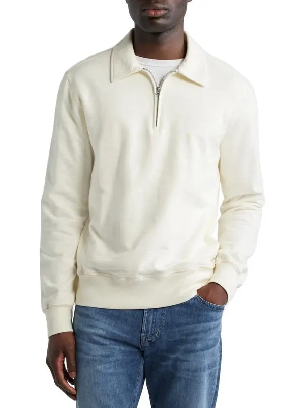Ag Ethan Quarter Zip Sweatshirt - Ivory Dust